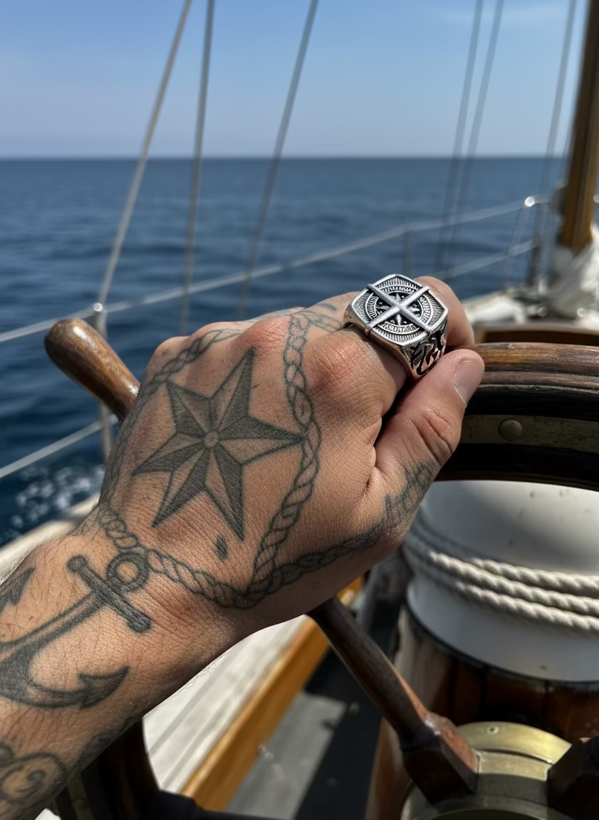 Compass Sigil Signet Ring this ring resists tarnishing – Ancient Tribal ...